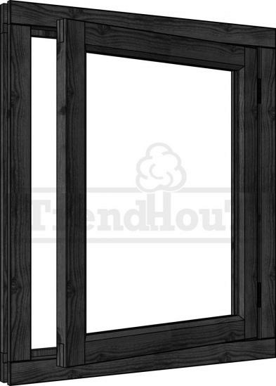 Steel Look vleugelraam 01 enkel DOUGLAS zwart, rechtsdraaiend raam ...